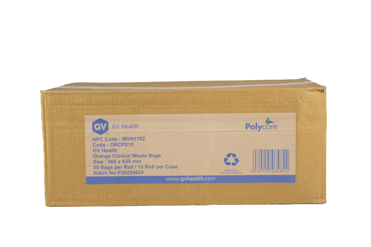 Light Duty Orange Waste Bag - Small - Printed - GV Health