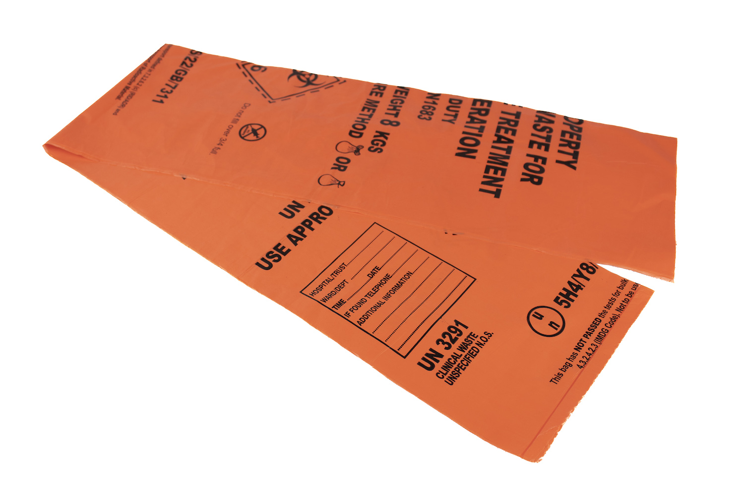 Light Duty Orange Waste Bag - Large - Printed - GV Health