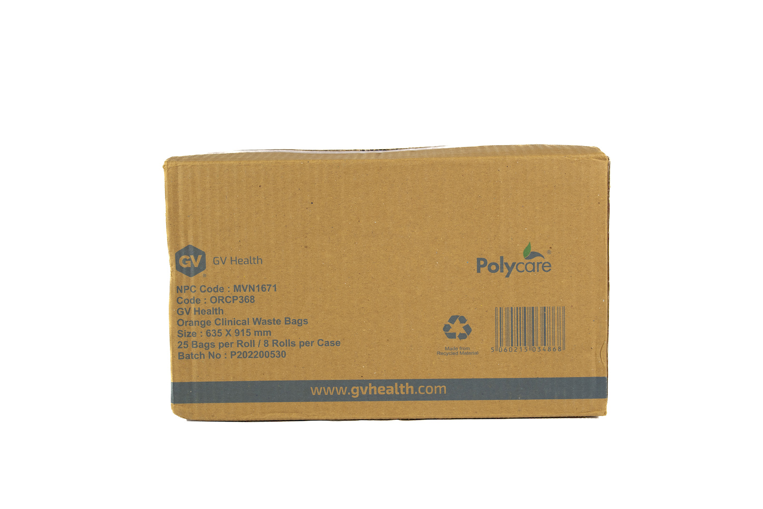 Light Duty Orange Waste Bag - Large - Printed - GV Health