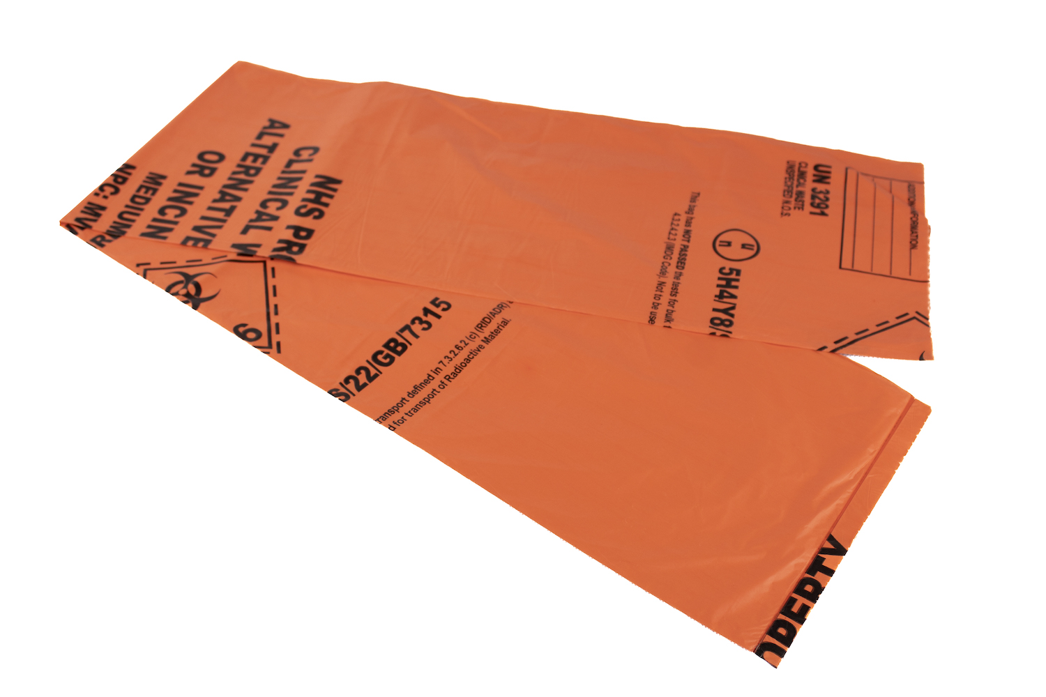 Light Duty Orange Waste Bag - Large - Printed - GV Health