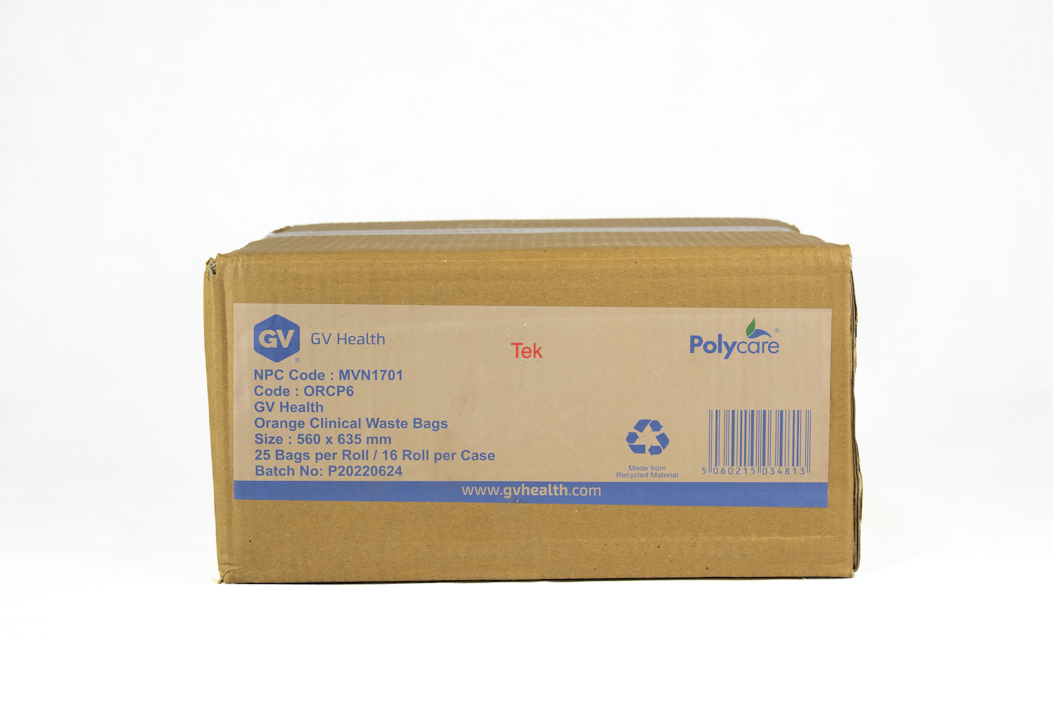 Light Duty Orange Waste Bag - Small - Printed - GV Health